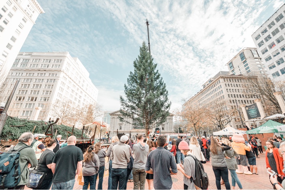 How do you deliver a 75-foot Christmas tree to downtown Portland ...